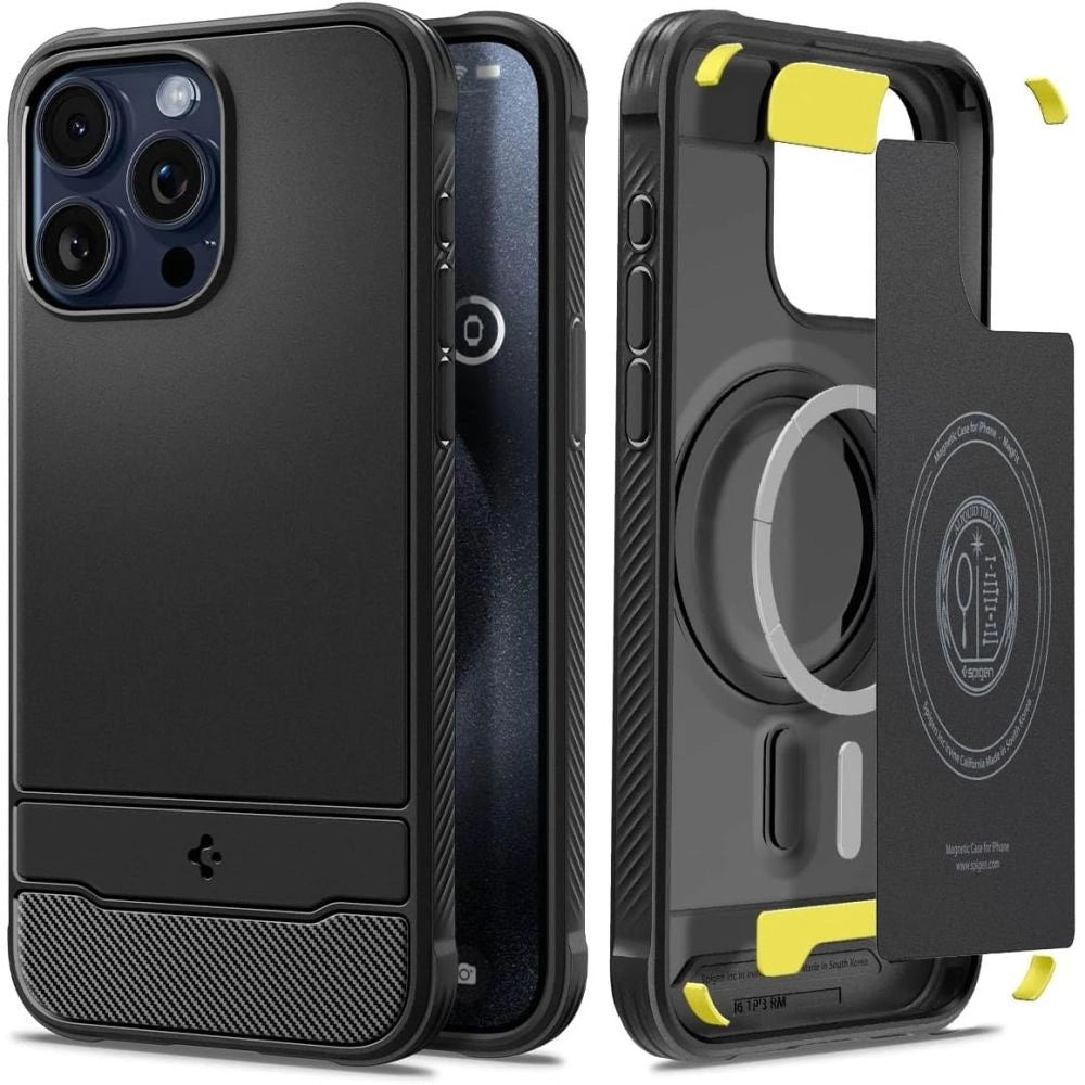 Spigen Rugged Armor Mag Case with MagSafe for iPhone 15 Pro Max - Matt ...